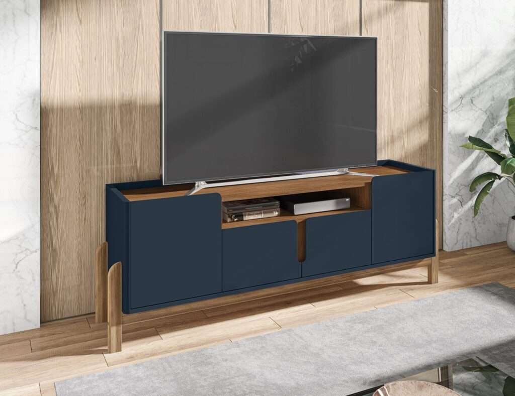 RACK LIZZ 170CM 60" 4 PUERTAS COBALT BLUE/CEDAR - RDMOBILIA